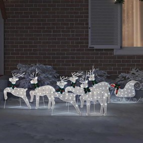 LED Sobové 7 ks Stříbrná 43 x 18 x 66 cm textil 3385891