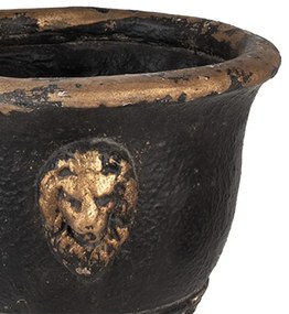 Černý obal na květináč se zlatým odřením Bart-jan – 33x42 cm