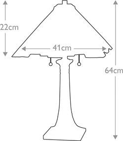Elstead INGLENOOK vitrážová lampa 64 cm 2x60W