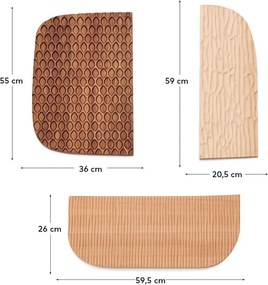 Dřevěné nástěnné dekorace v sadě 3 ks Trivax – Kave Home