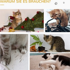 Škrabadlo PawHut víceúrovňové 57H cm s plošinou na hraní pro malé kočky ve světle šedé barvě | Aosom.de
