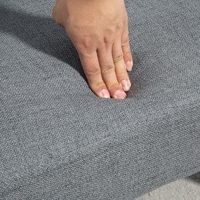 HOMCOM 3místná pohovka s funkcí spaní, 170x83x80cm, s 3stupňovým nastavením opěradla a nohou, vlnité pružiny, přehozové polštáře, vzhled lnu, šedá| A…