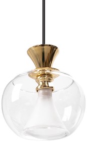 Toolight - Stropní lampa závěsná skleněná koule zlatá APP902-1CP, OSW-06676