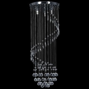 Stropní svítidlo s křišťálovými korálky stříbrné spirálové G9 281577