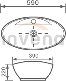 Invena Esla, keramické umyvadlo 59x39x22 cm, bílá, INV-CE-35-001-C