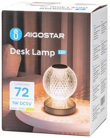 Aigostar-LED Stmívatelná nabíjecí lampa LED/1W/5V 2700/4000/6500K 1800mAh 13,5cm