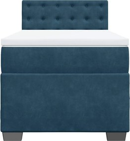 Box spring postel s matrací modrá 100 x 200 cm samet 3288550