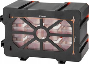Organizér Damir s 12 přihrádkami černý/oranžový