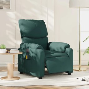 Elektrické masážní polohovací křeslo tmavě zelené textil 3204818