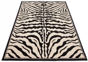 Kusový koberec ATLAS J315B Zebra černý bílý Rozměr: 100x200 cm