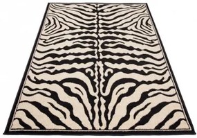 Kusový koberec ATLAS J315B Zebra černý bílý Rozměr: 300x400 cm