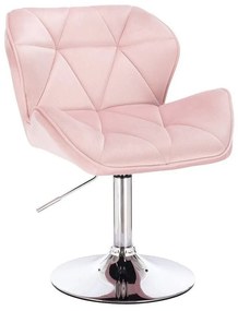LuxuryForm DESIGN Židle MILANO VELUR na stříbrném talíři - světle růžová