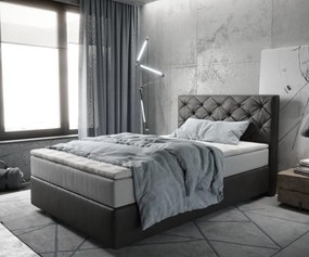 Boxspring postel Dream-Great 120x200 cm mikrovlákno antracitová