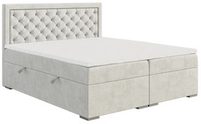 Kontinentální postel 160 cm Bohem (slonovinová) (s matrací a úl. prostorem). 1043355