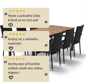 Vikio Zahradní set 190x90 pro 6 osob přírodní DT254-190P2