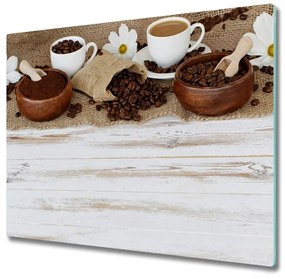 Skleněné deska do kuchyně Šálek kávy 60x52 cm