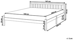 Dřevěná postel 160 x 200 cm bílá FLORAC Beliani