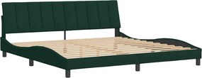 Rám postele bez matrace Hanko tmavě zelená 200 x 200 cm samet 3207870