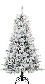 Umělý Skládací Vánoční Strom s stojanem Bílá 150 cm PE a PVC 3397473