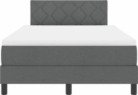 Postel s boxspringem s čelo Tmavě šedá 120 x 200 cm textil 3338756