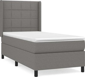 Box spring postel s matrací tmavě šedá 100 x 200 cm textil 3131410
