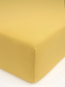 MK Lůžkoviny Jersey prostěradlo s elastanem Deluxe 220 × 200 cm – hořčicové