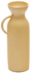 OnaDnes -20% Hořčicově žlutá kovová váza Kave Home Pelras 25 cm