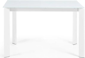 Rozkládací jídelní stůl s přídavnou deskou se skleněnou deskou 80x120 cm Axis – Kave Home