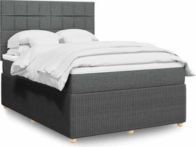 Box spring postel s matrací tmavě šedá 140x200 cm textil 3292080