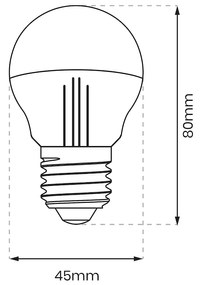 Dekorační LED žárovka se zrcadlovým vrchlíkem E27 teplá 2700k 4w 430 lm zlatá