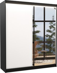 ADRK Furniture Posuvná skříň se zrcadlem a LED osvětlením VIKI 180 SW-VIK-B-180+L-V342