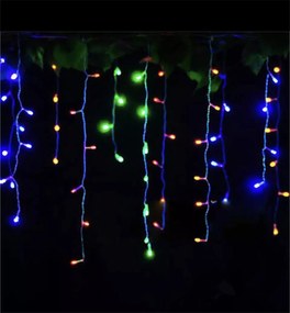 HJ Ozdobný 96 LED řetězový závěs  bílý plast 4.5m LED barva: RGB