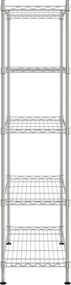 Úložný regál 5 polic 90 x 35 x 180 cm chromovaný 250 kg 324623