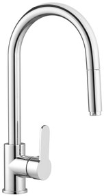 Invena Elia, stojánková dřezová baterie s výsuvnou výlevkou, chromová, INV-BZ-89-W01-C