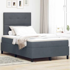Postel s boxspringem s čelo Tmavě šedá 120 x 200 cm samet 3339825