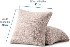 Bielastické potahy GRAFITI NOVÉ béžové povlaky na polštářky 2 ks (40 x 40 cm)