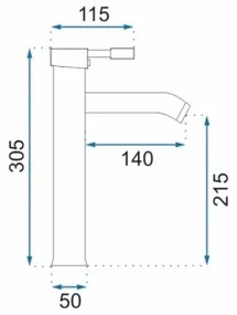 REA-B8665 - Umyvadlová baterie GRAF 30,5 cm černá