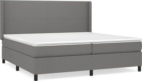 Box spring postel s matrací tmavě šedá 200x200 cm textil 3131298