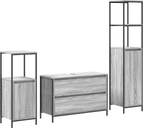 Sada koupelnového nábytku 3 ks Šedá Sonoma 90 x 34,5 x 60 cm 3328362