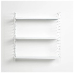 3patrový regál s bílými policemi Metaltex Libro, šířka 70 cm