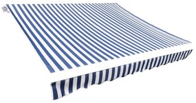 Náhradní plachta na markýzu modrá a bílá 450 x 300 cm polyesterová 143700