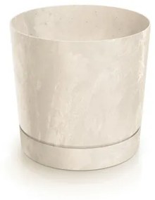 PROSPERPLAST Květináč - TUBO P Beton Effect Průměr: 33,8 cm, Barva: šedá