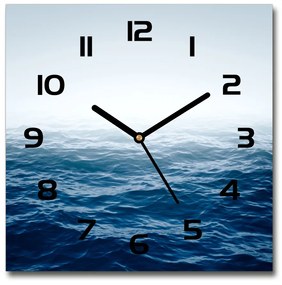 Wallmuralia Skleněné hodiny čtverec Mořské vlny 30x30 cm