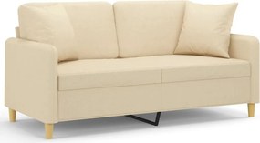 2místná pohovka s polštáři krémová 140 cm textil 3200911