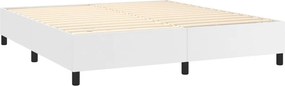 Box spring postel s matrací bílá 160x200 cm umělá kůže 3142852