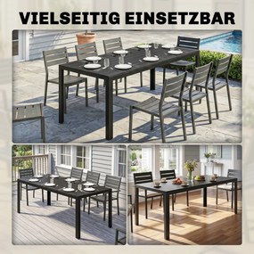 Outsunny zahradní stůl hliníkový stůl 120x70 cm pro zahradní terasu dřevo-plast polywood černý odolný proti povětrnostním vlivům a moderní | Aosom.de