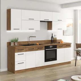 Spodní skříňka, bílá extra vysoký lesk HG / dub lancelot, VEGA D40 3S BB