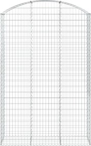 Klenutý gabionový koš 150 x 50 x 220/240 cm pozinkované železo 153461