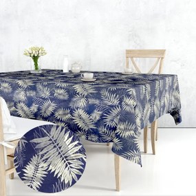 Ervi bavlněný ubrus na stůl čtvercový - větvičky na modrém
