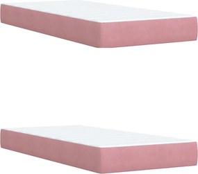 Box spring postel s matrací růžová 200x200 cm samet 3291001